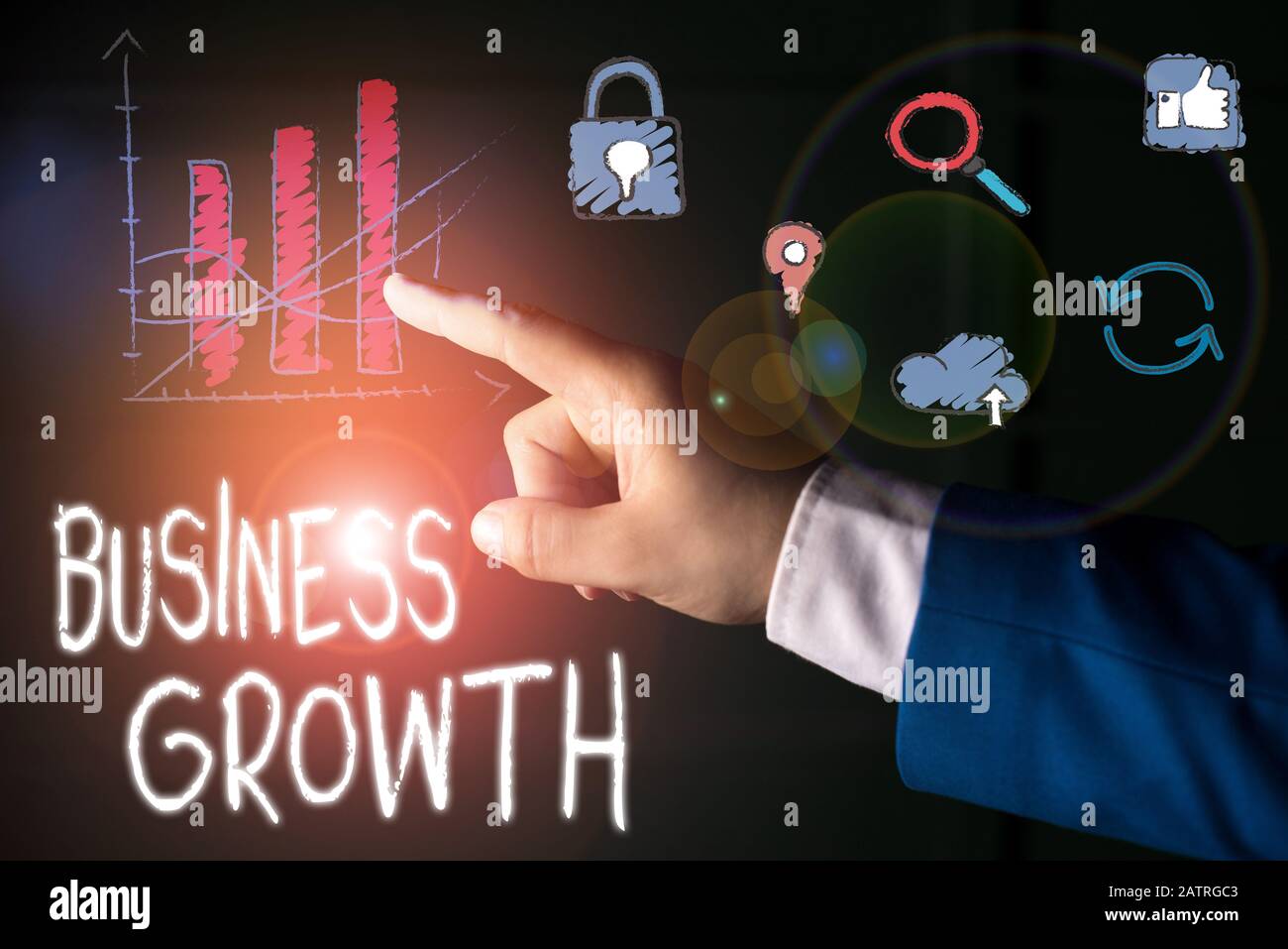 Text sign showing Business Growth. Business photo text process of ...