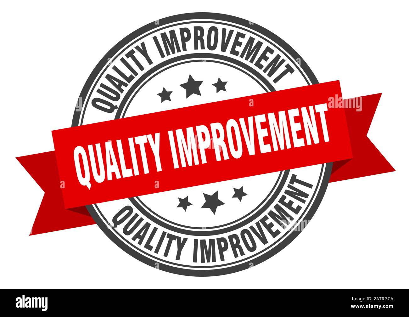 quality improvement label. quality improvementround band sign. quality ...