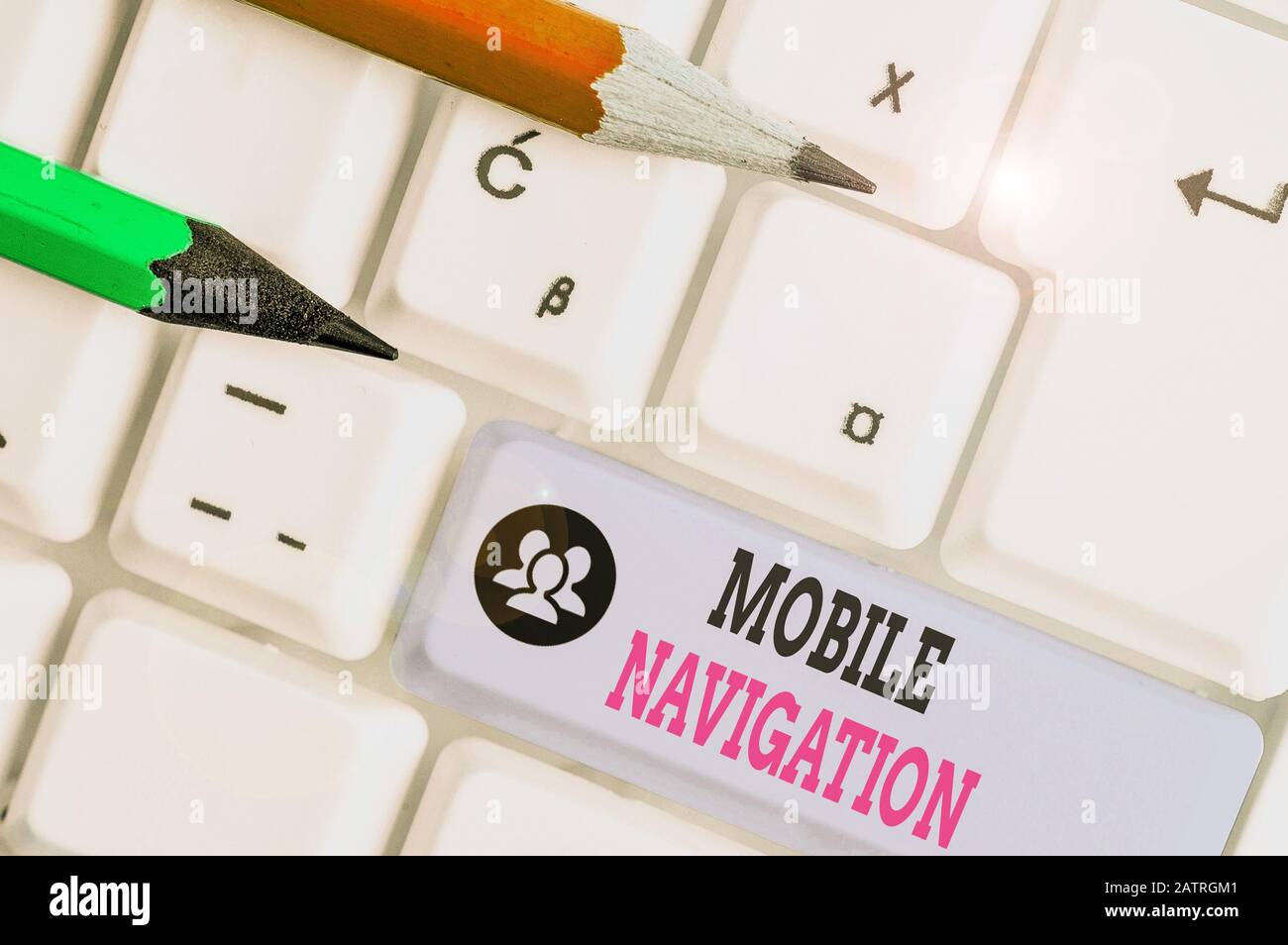 Writing note showing Mobile Navigation. Business concept for graphical ...