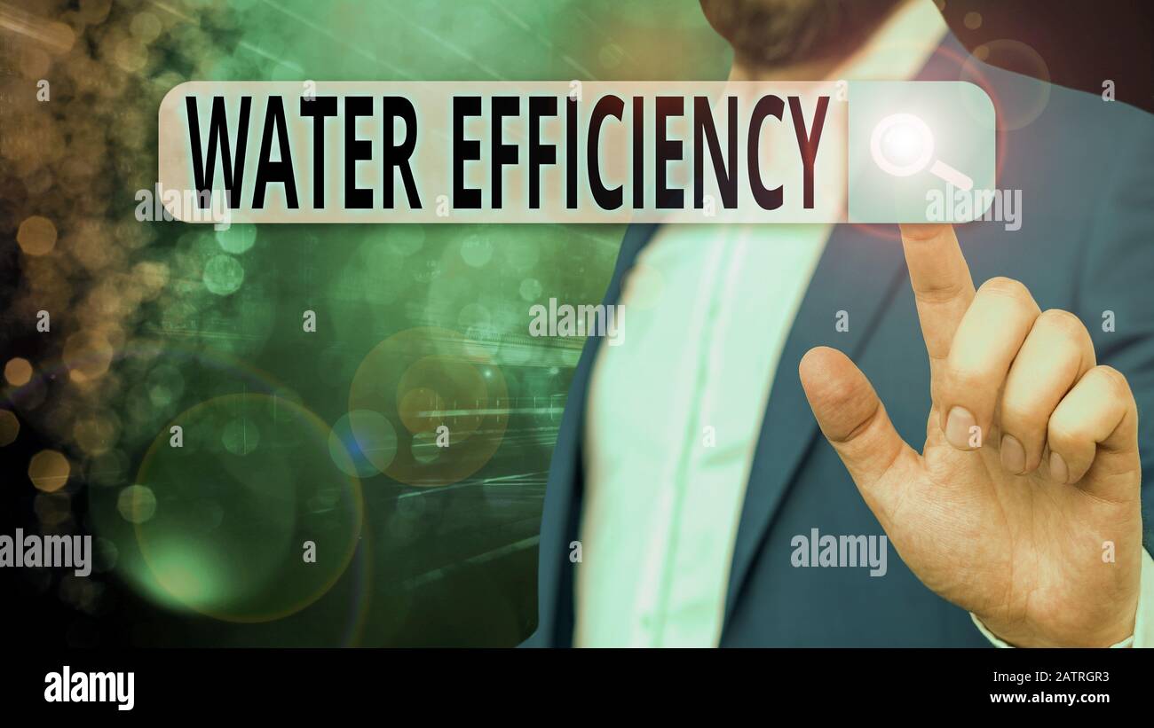 Handwriting text Water Efficiency. Conceptual photo reduce water ...