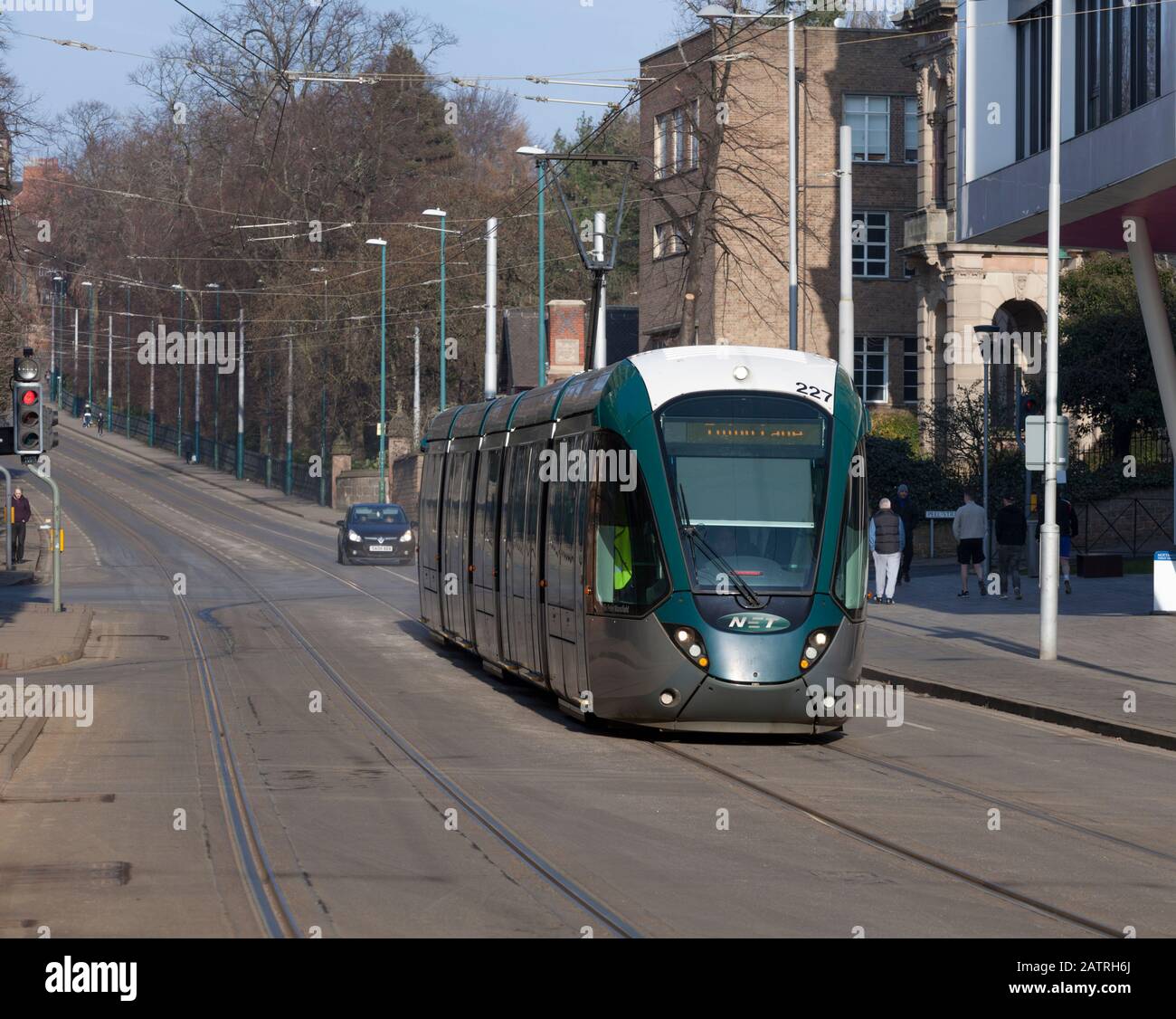 Nottingham Express transit NET Alstom Citidas tram 227 passing ...