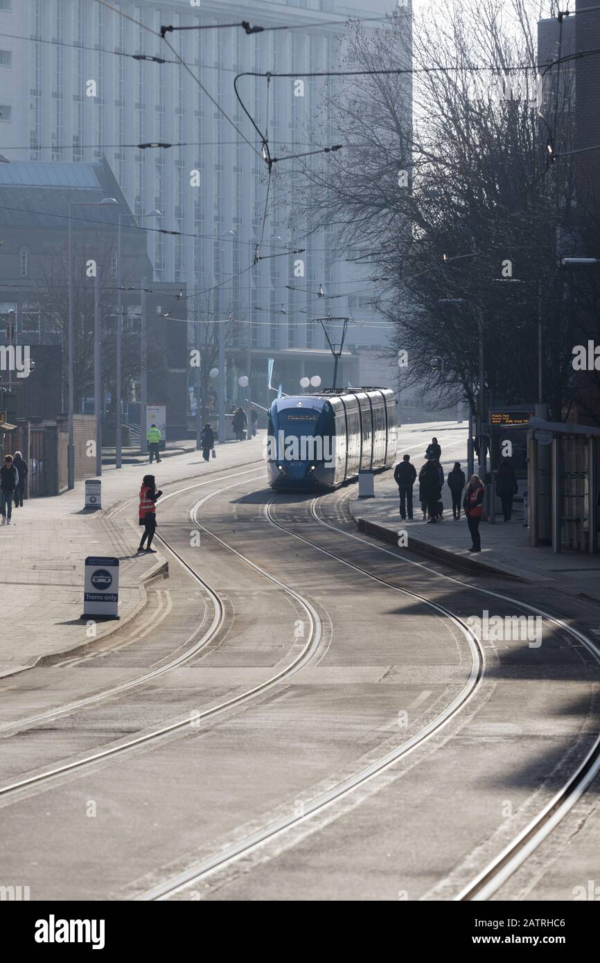 Nottingham Express transit NET Alstom Citidas tram 208 passing ...