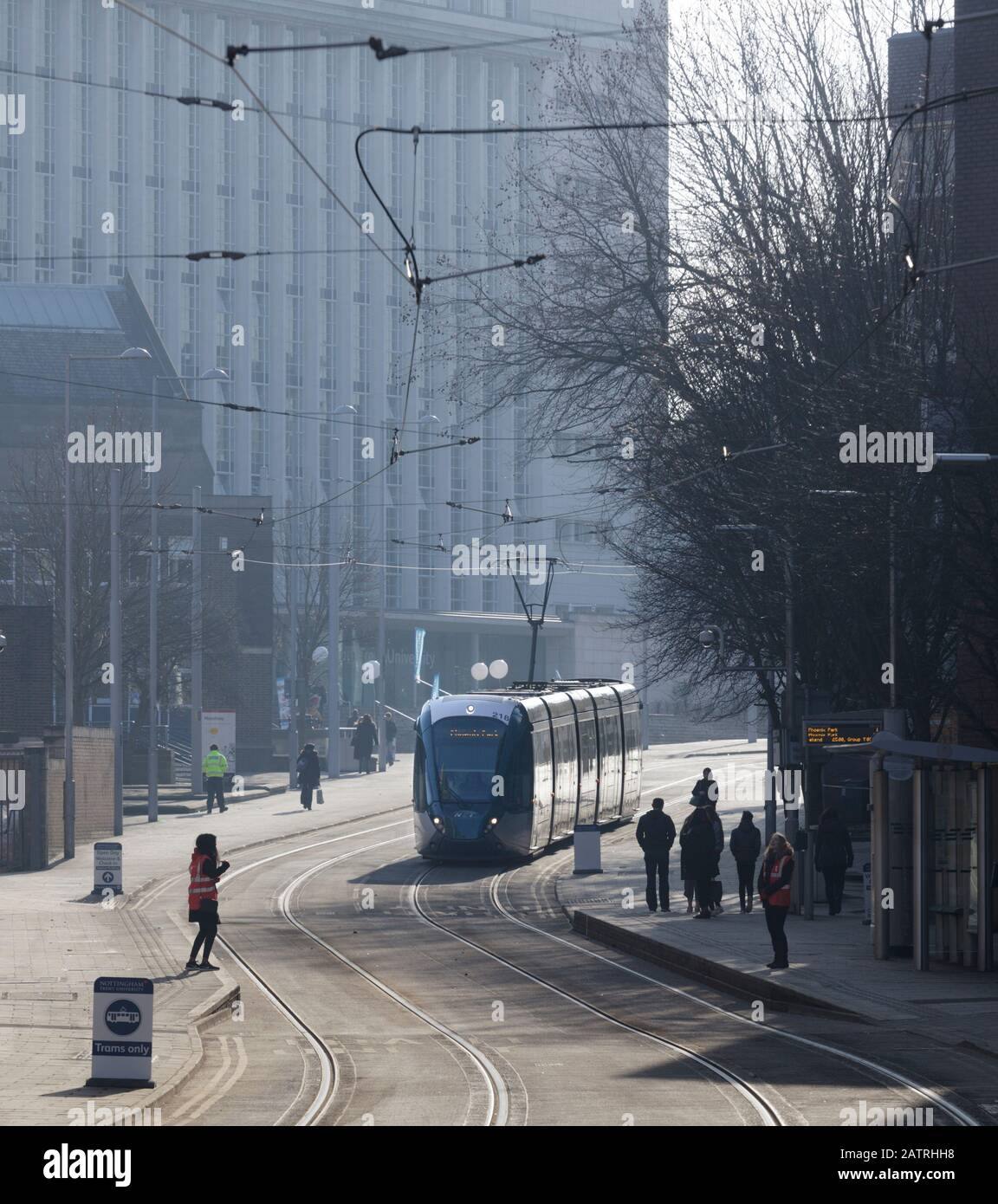 Nottingham Express transit NET Alstom Citidas tram 208 passing ...