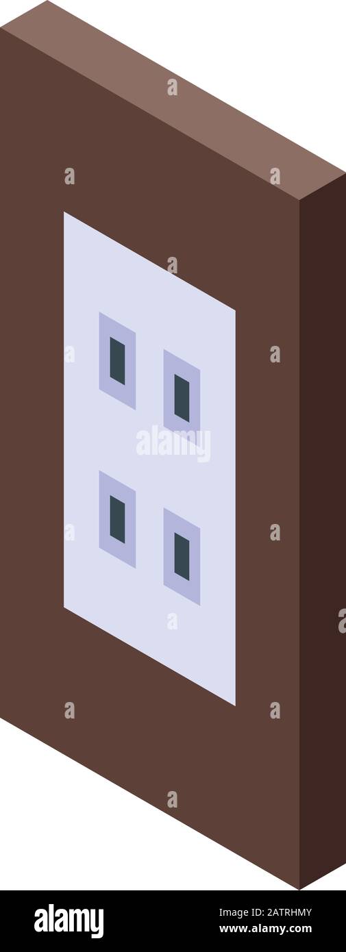 Wood frame power socket icon, isometric style Stock Vector Image & Art ...