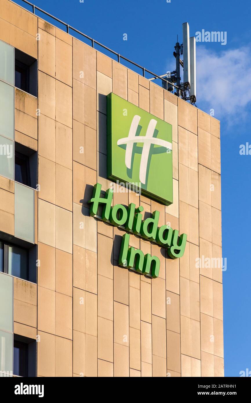 Holiday Inn sign, Cardiff, Wales, UK Stock Photo - Alamy