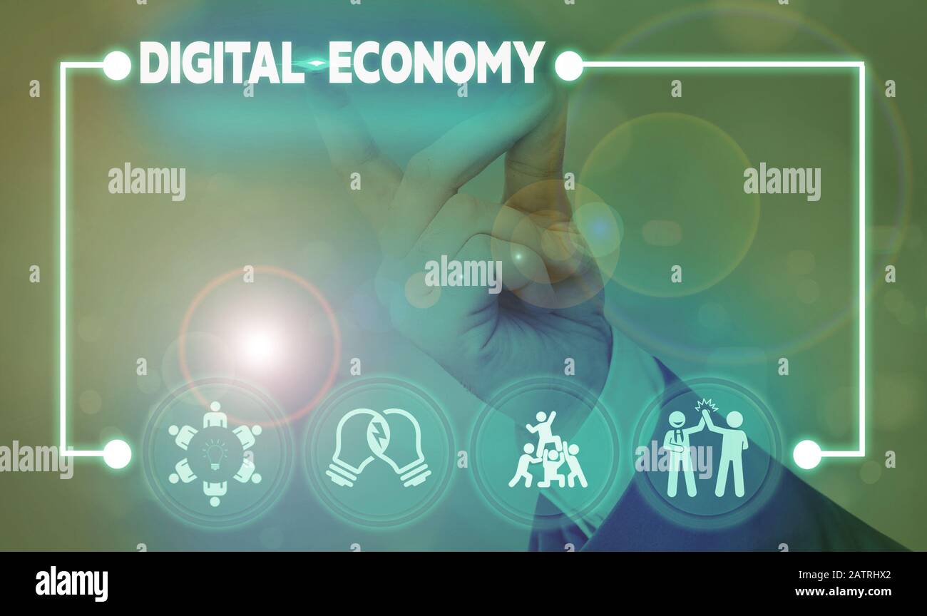 Handwriting text writing Digital Economy. Conceptual photo economic ...