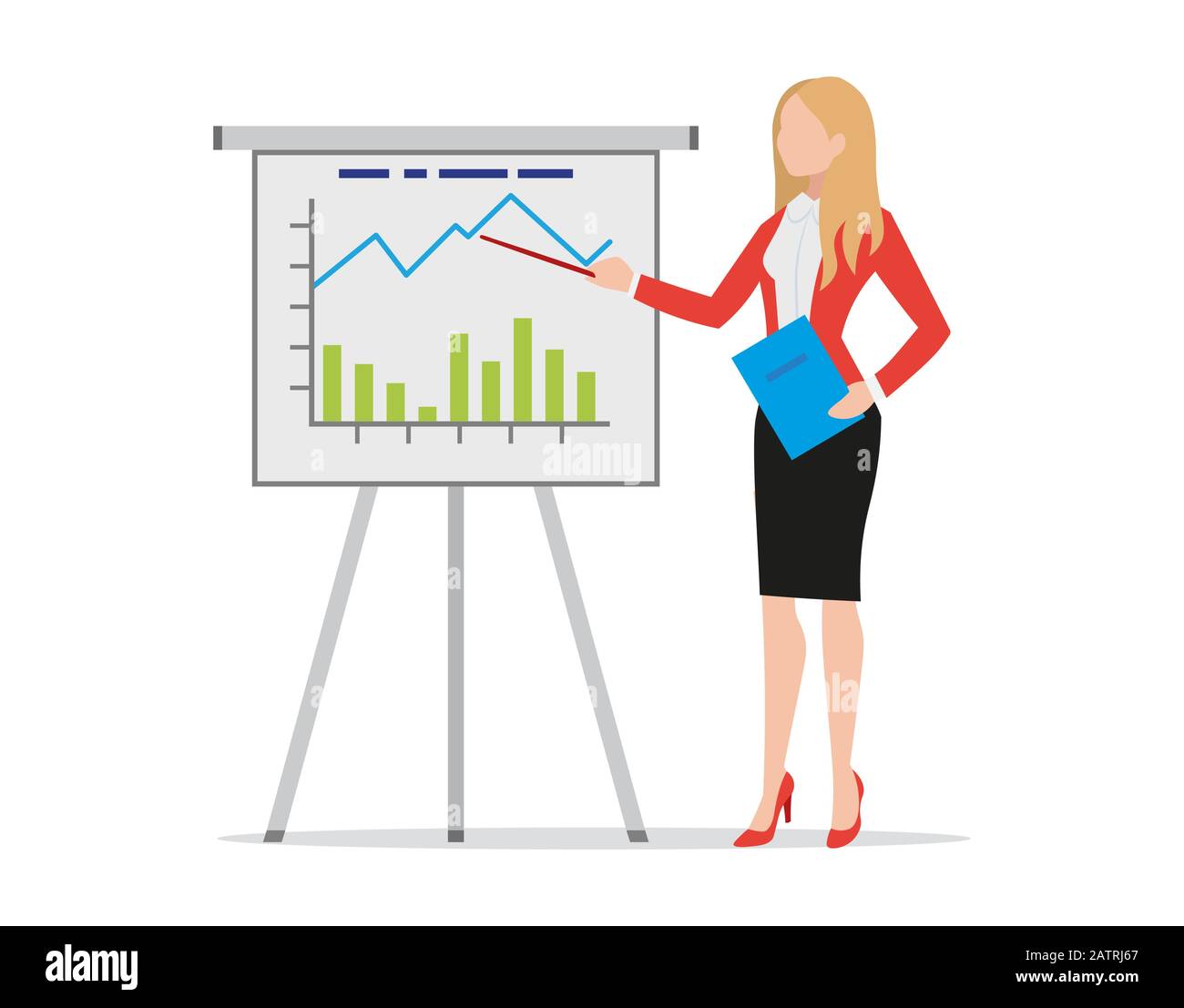 Female explaining coach Stock Vector Images - Alamy