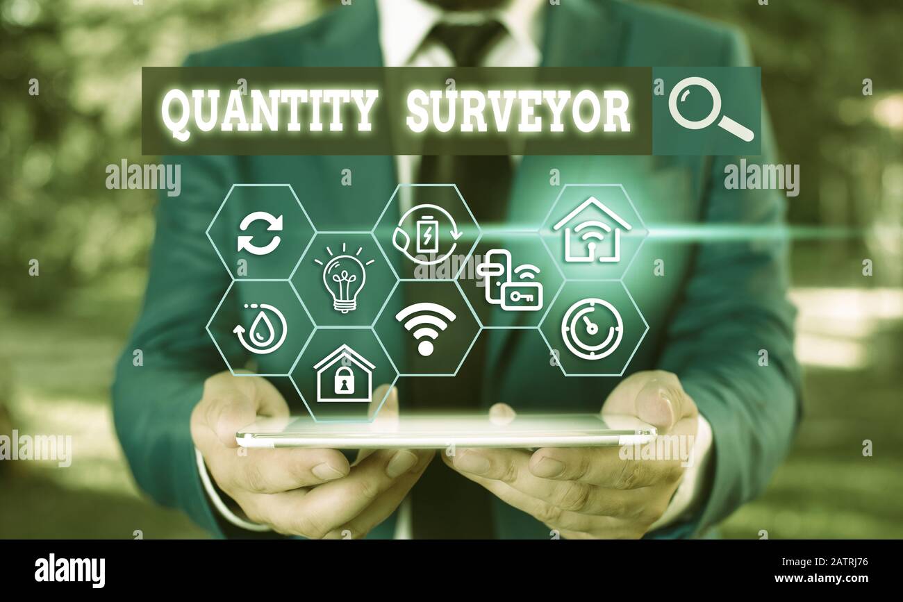 Text sign showing Quantity Surveyor. Business photo text calculate the ...