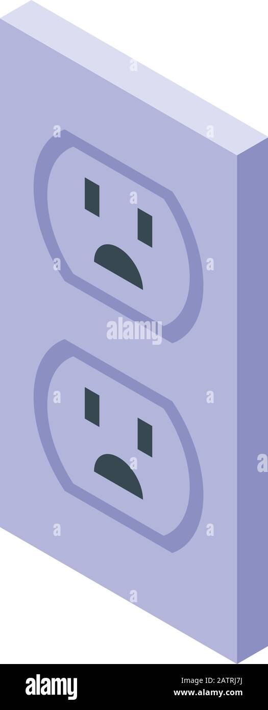 Double power socket icon, isometric style Stock Vector Image & Art - Alamy