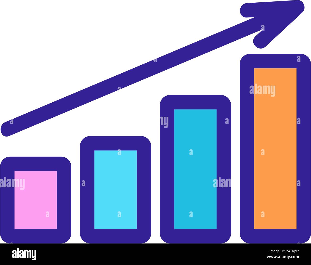 increase in vector icon indicators. Isolated contour symbol ...