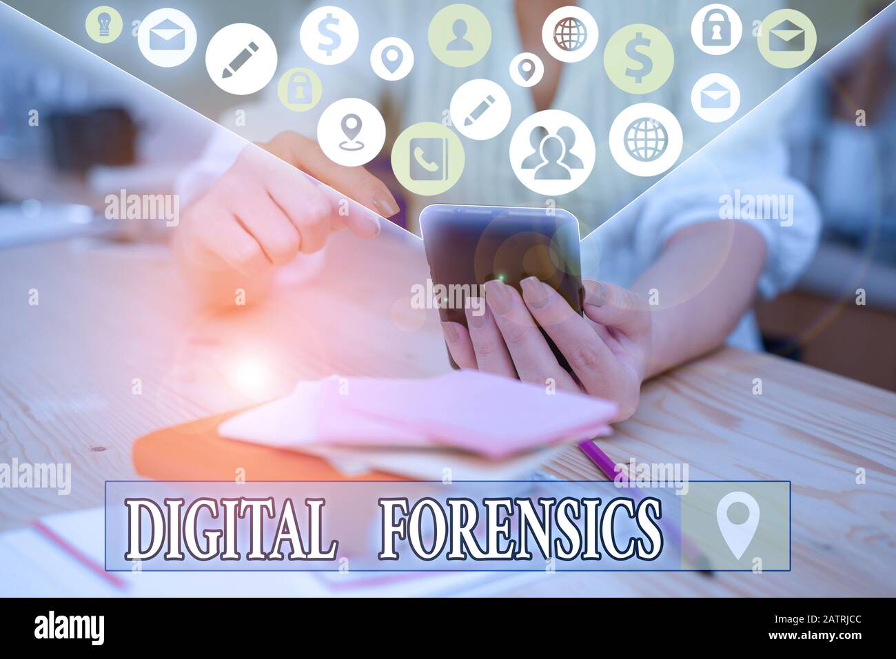 Text sign showing Digital Forensics. Business photo text investigation ...