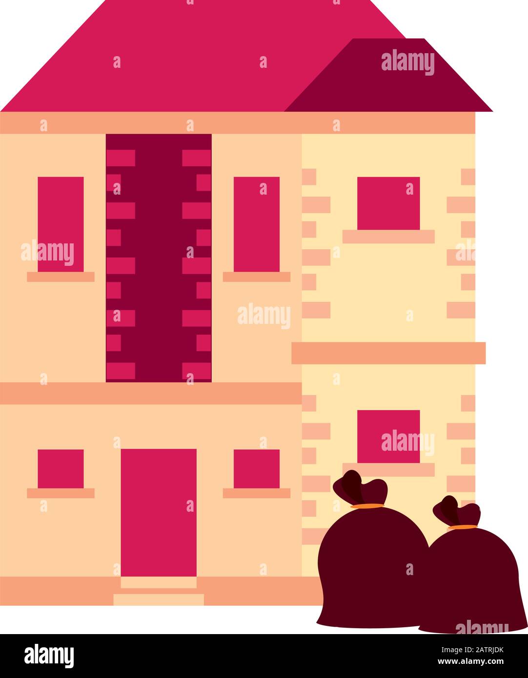 house building front facade with garbage Stock Vector Image & Art - Alamy