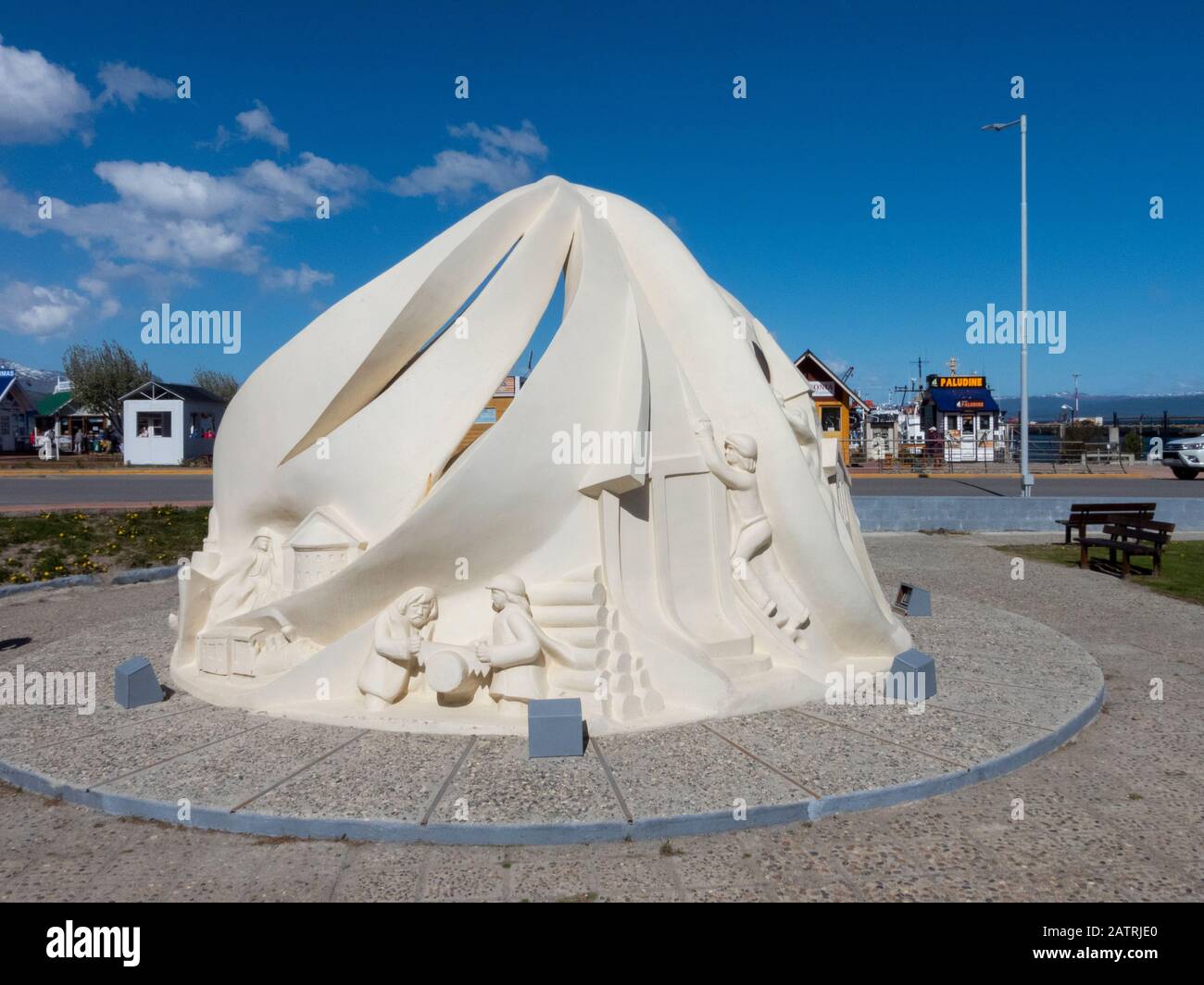 Argentina, Ushuaia. Ushuaia's Pioneers and First Settlers Monument ...