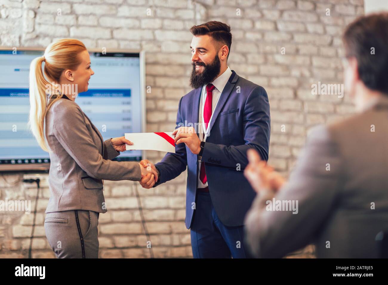 Man receiving award certificate hi-res stock photography and images - Alamy