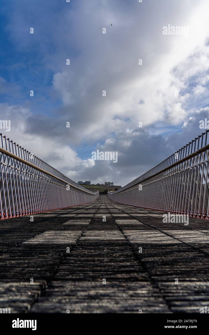 A view of Tintagel bridge - The new bridge leading over to Tintagel ...