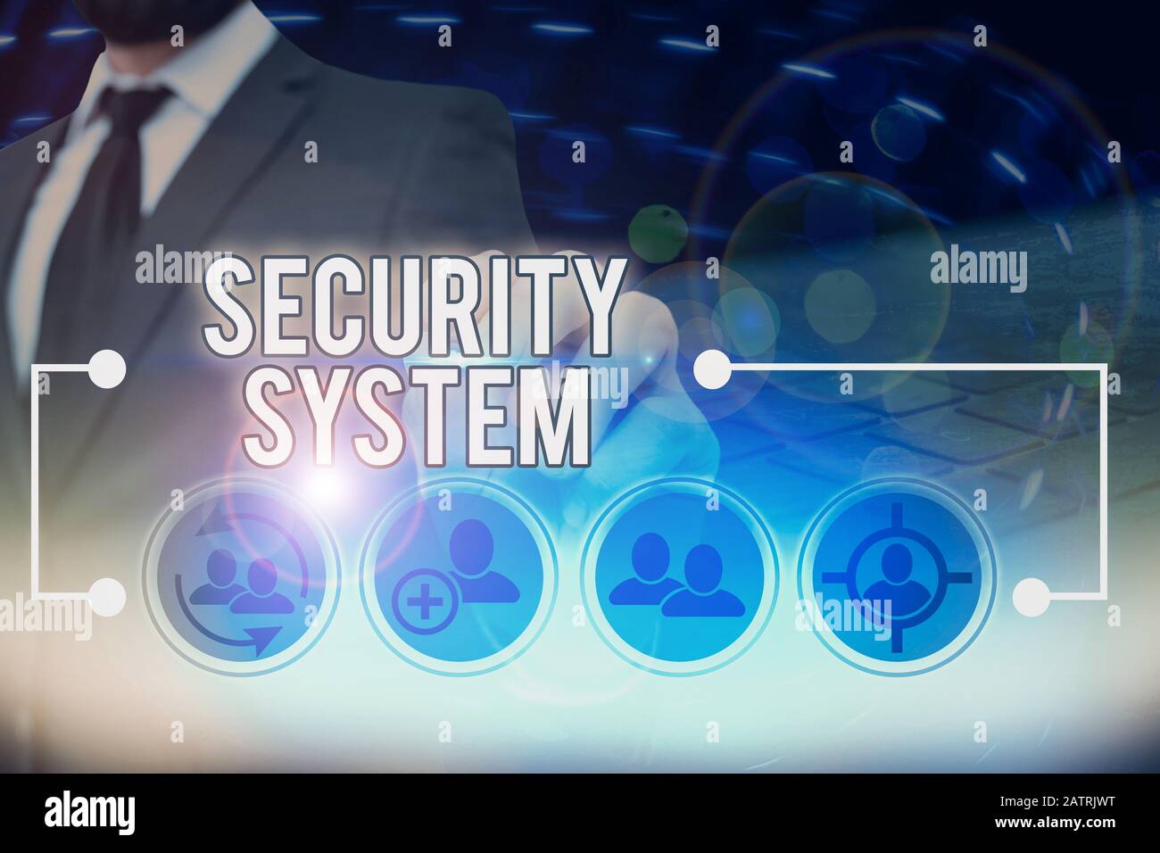 Text sign showing Security System. Business photo text system designed ...