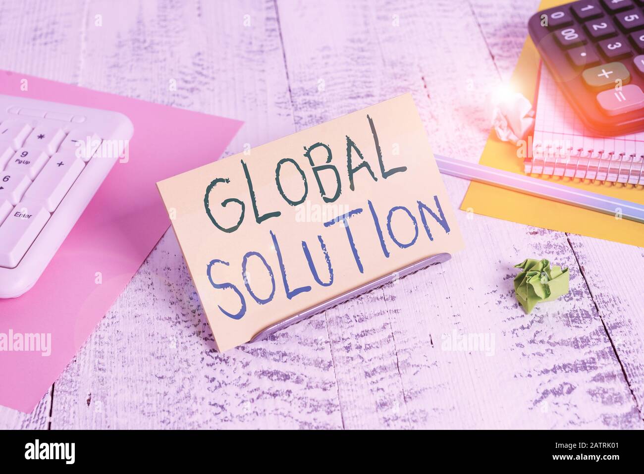 Conceptual hand writing showing Global Solution. Concept meaning ...