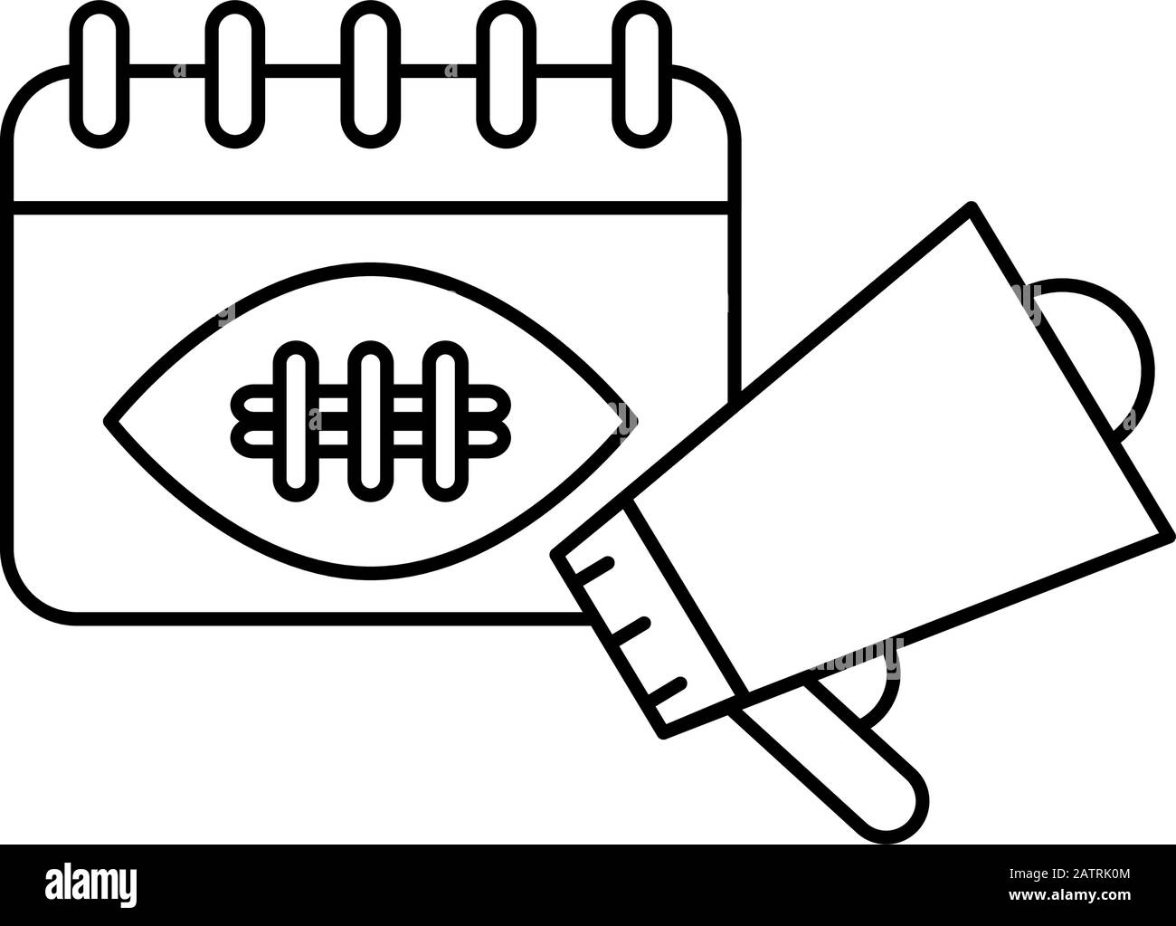 megaphone sound device with american football calendar Stock Vector ...
