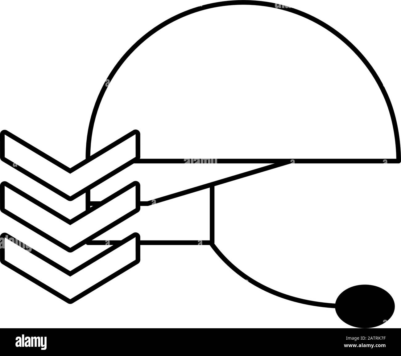 military force helmet with microphone isolated icon Stock Vector Image ...