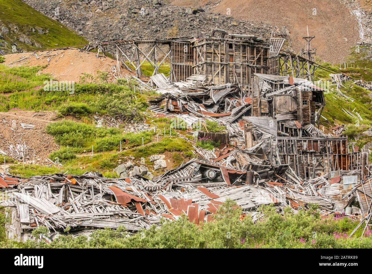 The remnants of the now abandoned Independence Mines still stand and ...