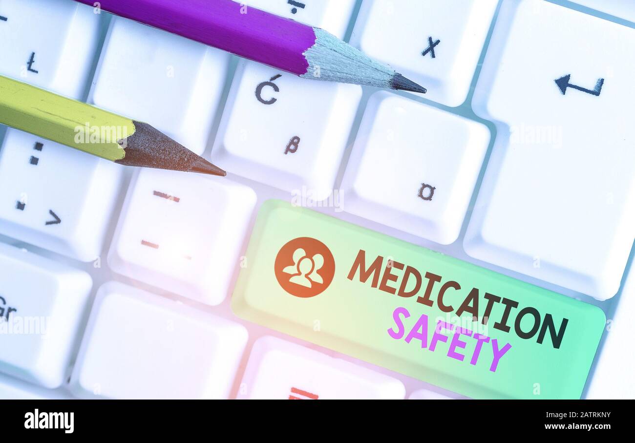 Text sign showing Medication Safety. Business photo text freedom from ...