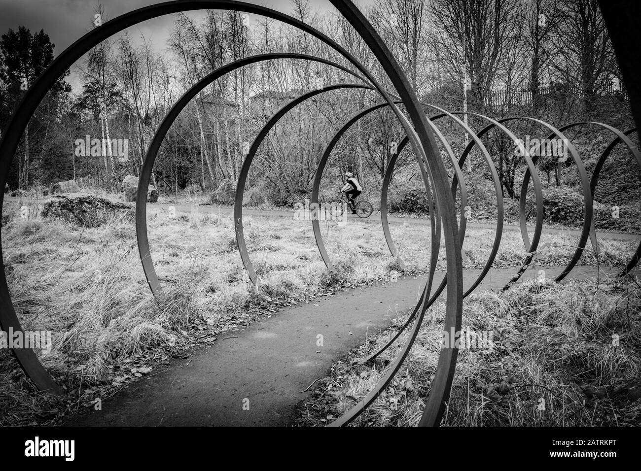 ‘Rotate’ by Trudi Entwistle – 40 giant steel hoops set in a circle on ...