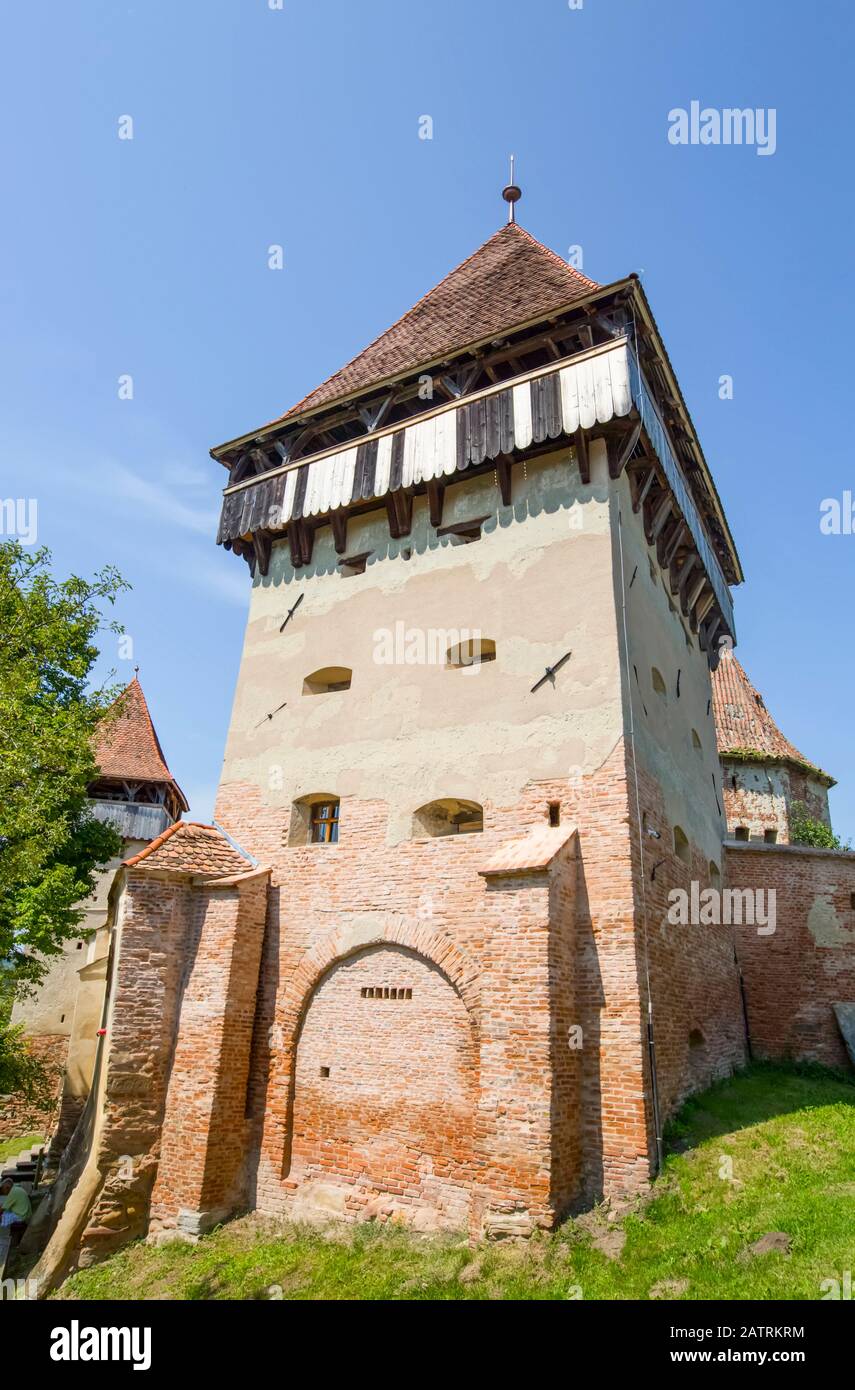 Tower, Alma Vii Fortified Church, 14th Century, Alma Vii, Sibiu County ...