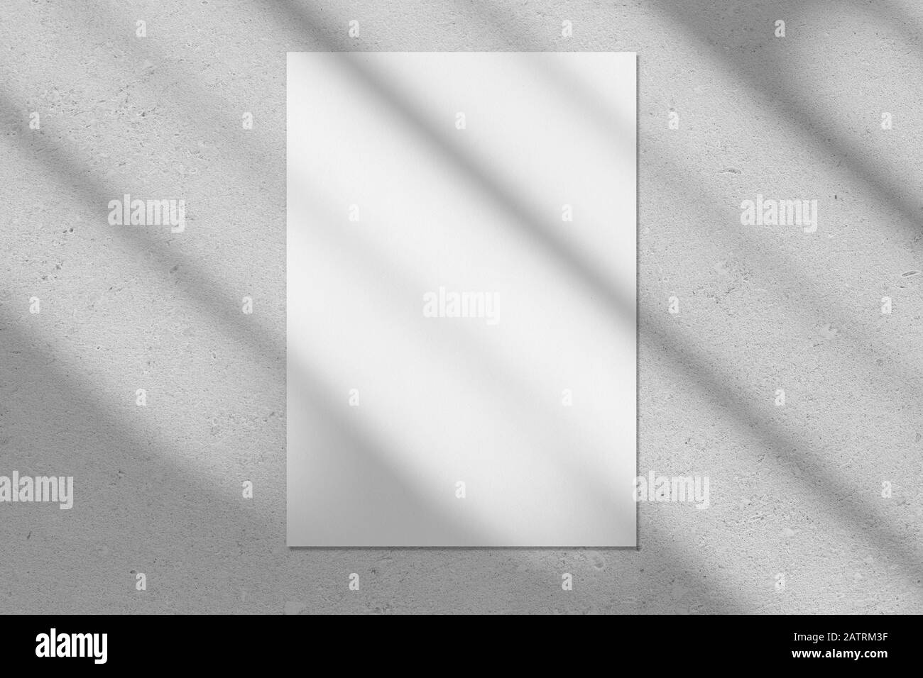 Empty white vertical rectangle poster or business card mockup with ...
