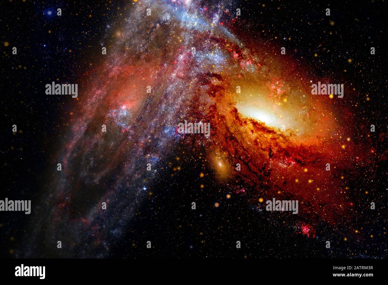 Universe scene with stars and galaxies in deep space showing the beauty ...