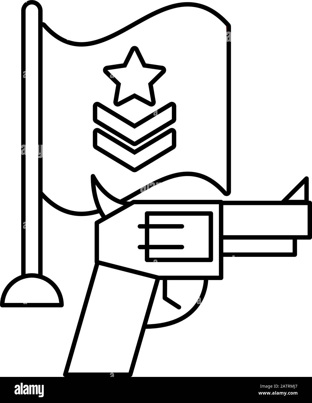 gun military force with flag Stock Vector Image & Art - Alamy