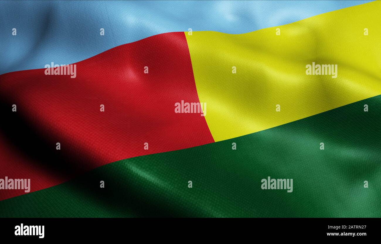 3D Illustration of a waving flag of Socorro (Colombia country Stock ...