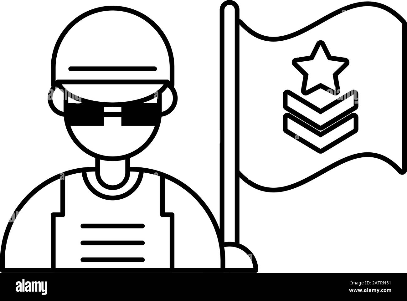 Soldier waving flag Cut Out Stock Images & Pictures - Alamy