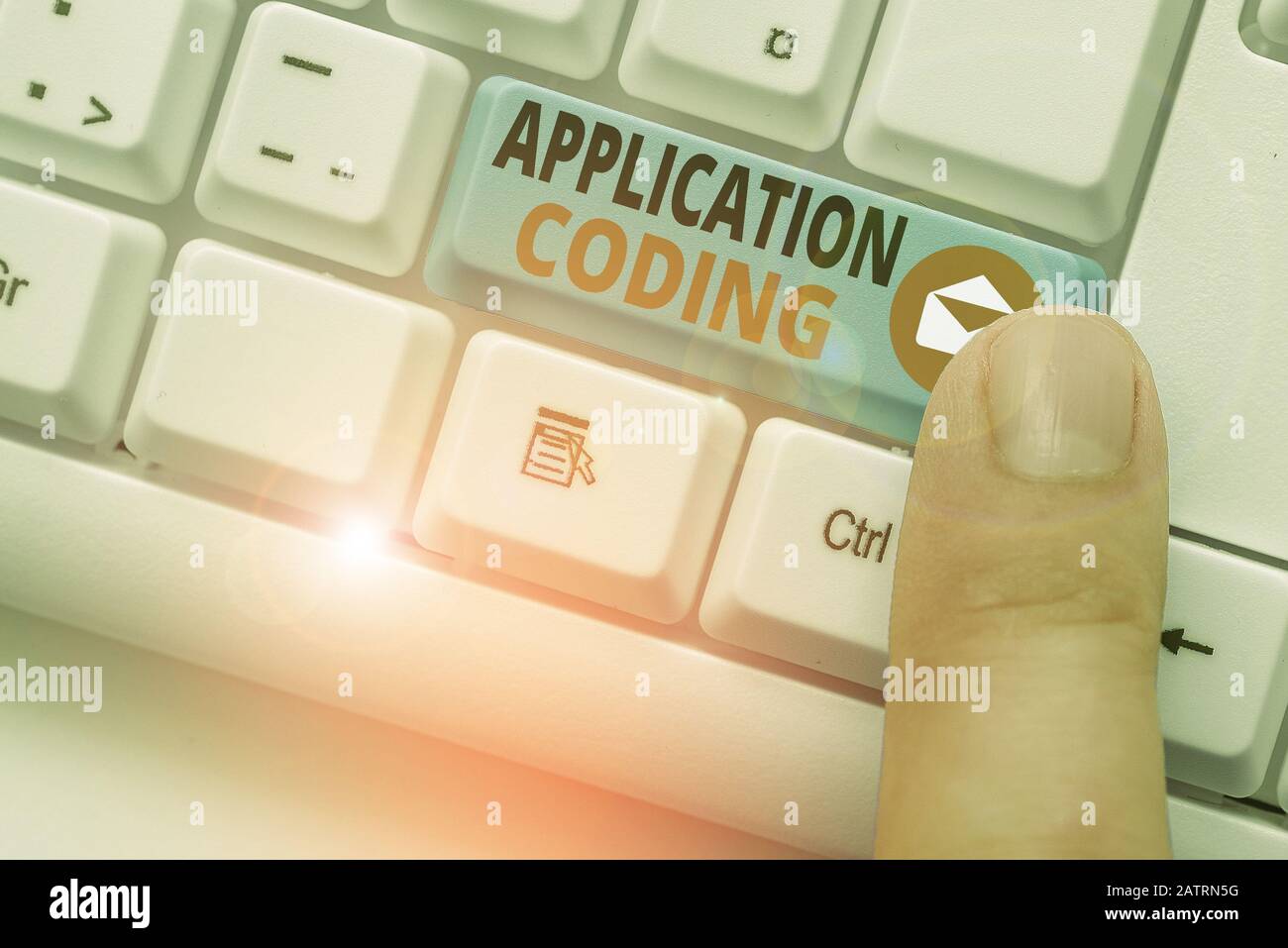 Writing Note Showing Application Coding Business Concept For Process By Which A Mobile App Is