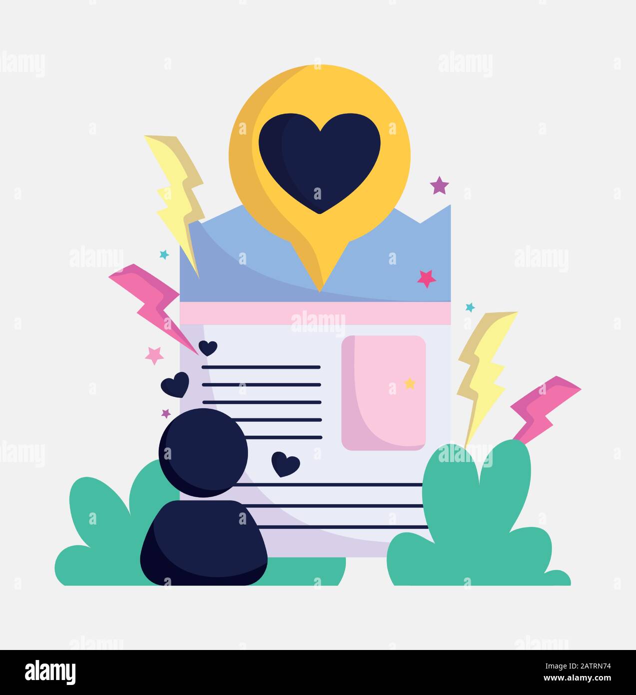 website love message bubble avatar social media vector illustration ...