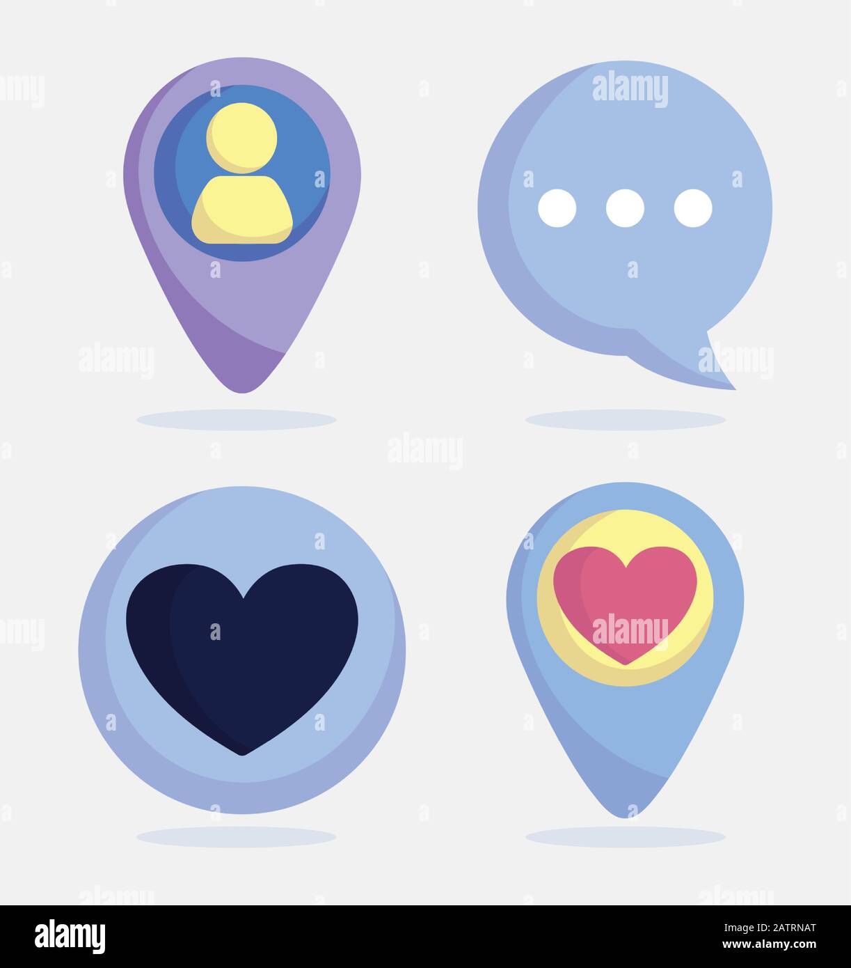 set icons avatar chat message speech pointer social media vector ...