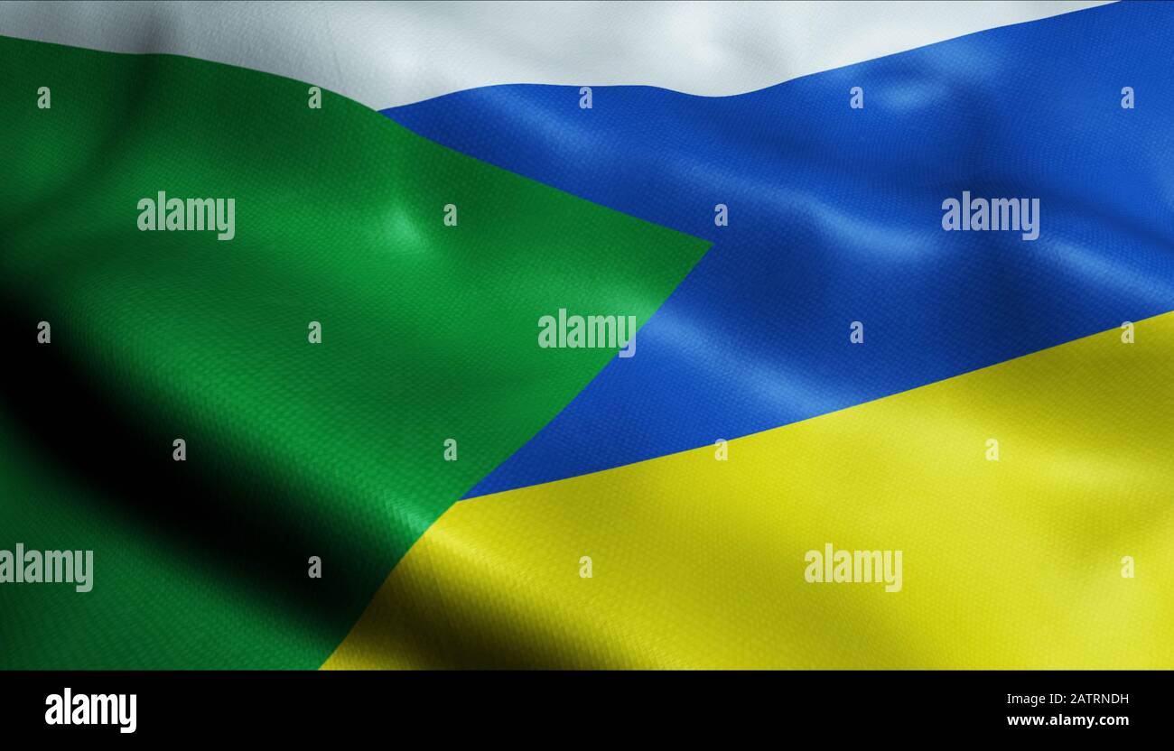 3D Illustration of a waving flag of Salento (Colombia country Stock ...