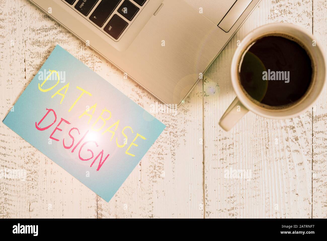 Conceptual hand writing showing Database Design. Concept meaning organisation of data according ...