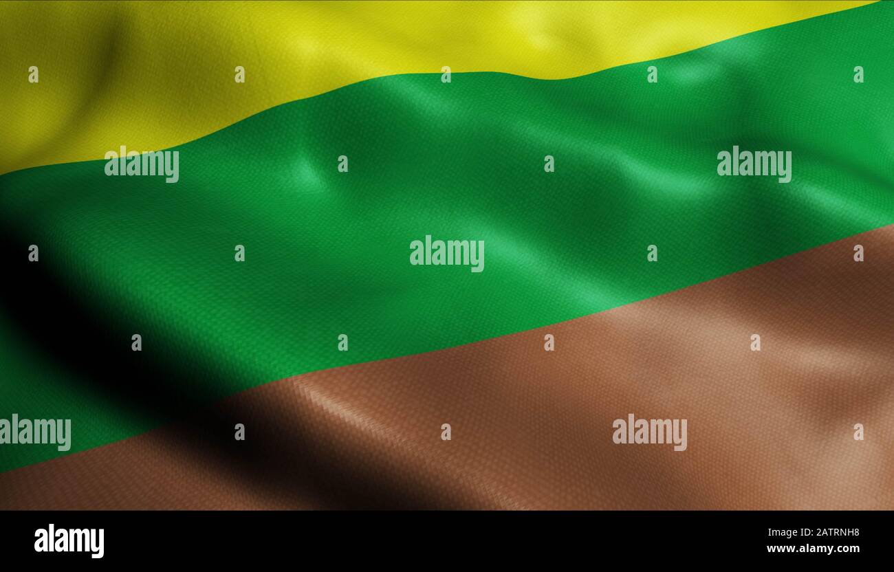 3D Illustration of a waving flag of Pinchote (Colombia country Stock ...