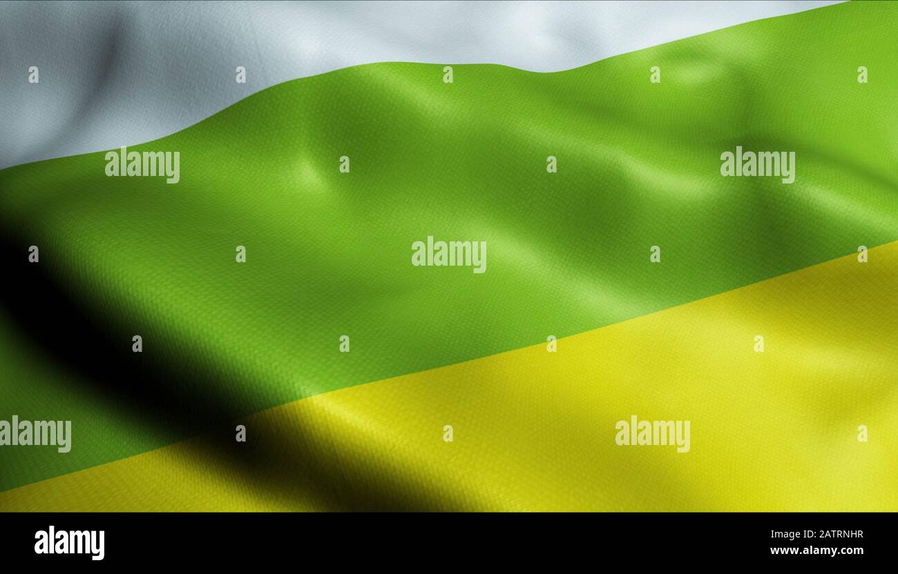 3D Illustration of a waving flag of Murillo (Colombia country Stock ...