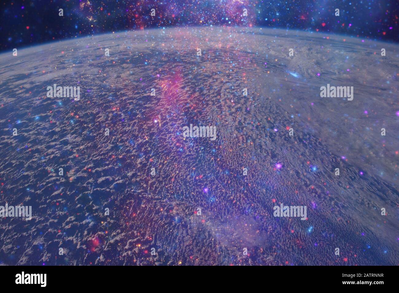 Colors of Earth. Our planet from orbit. Cosmic landscape. Elements of ...