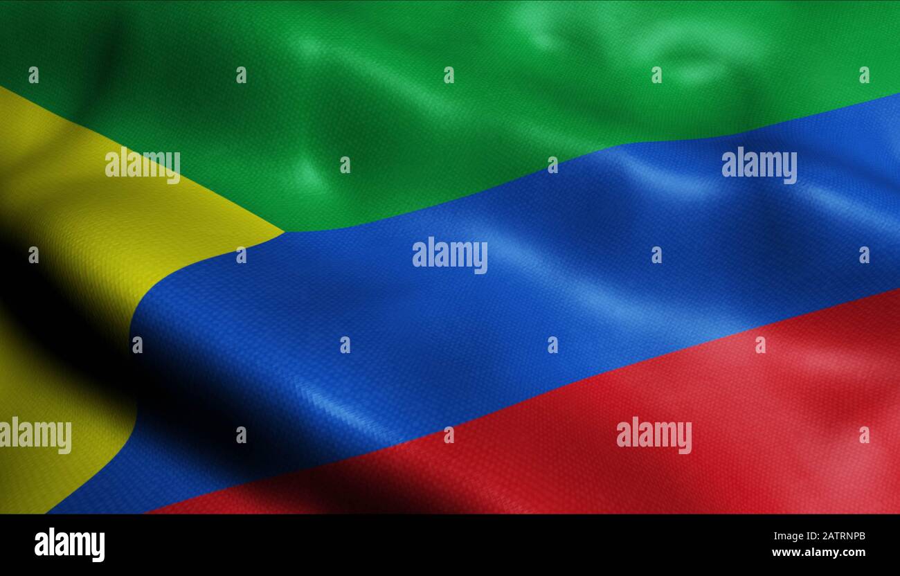 3D Illustration of a waving flag of La Cumbre (Colombia country Stock ...