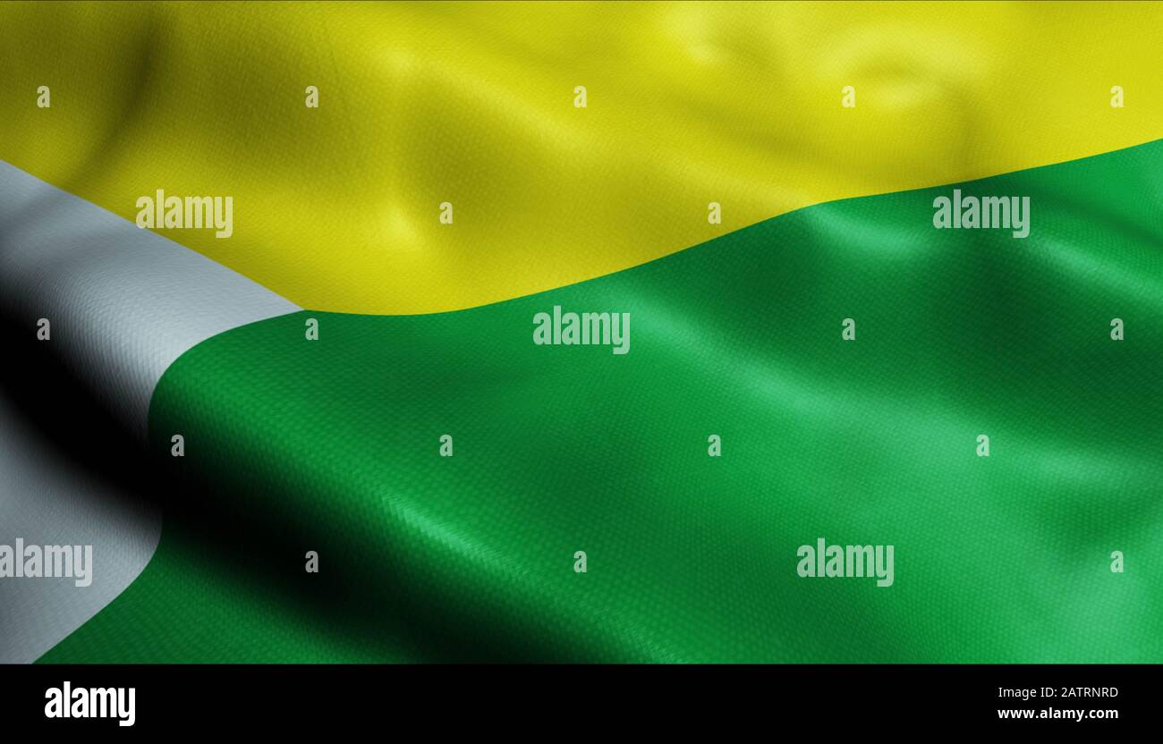 3D Illustration of a waving flag of Guaca (Colombia country Stock Photo ...