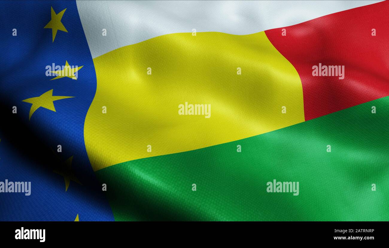 3D Illustration of a waving flag of Galan (Colombia country Stock Photo ...