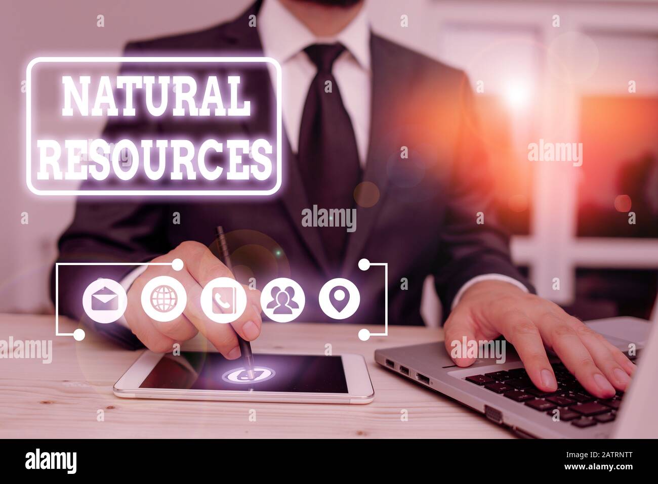 Writing note showing Natural Resources. Business concept for materials ...