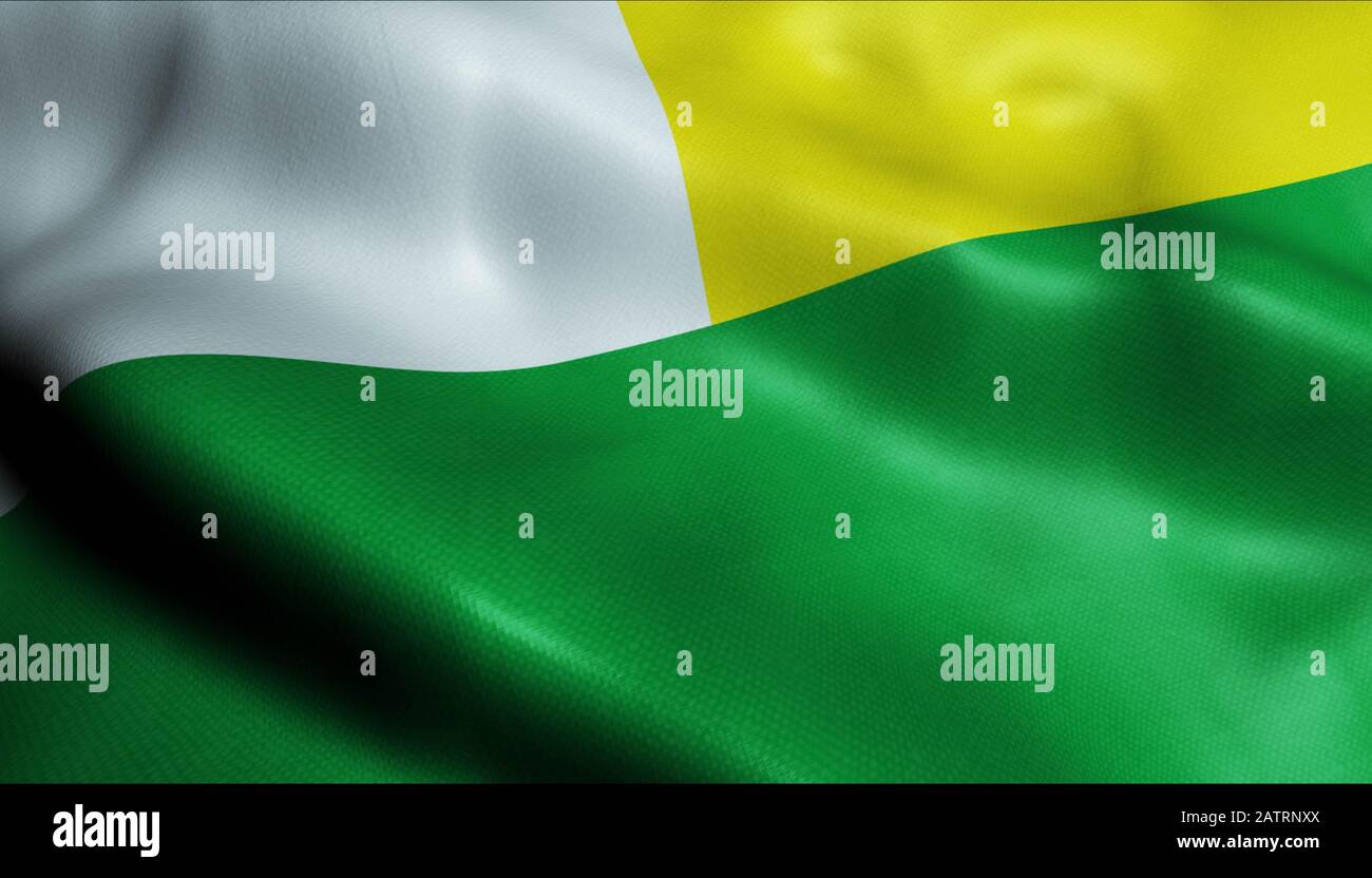 3D Illustration of a waving flag of El Espinal (Colombia country Stock ...