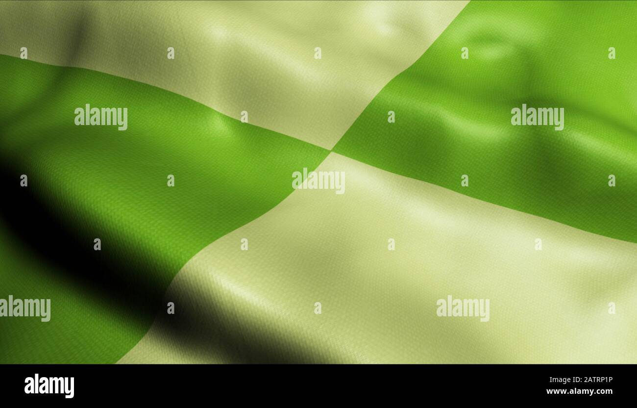 3D Illustration of a waving flag of Corozal (Colombia country Stock ...
