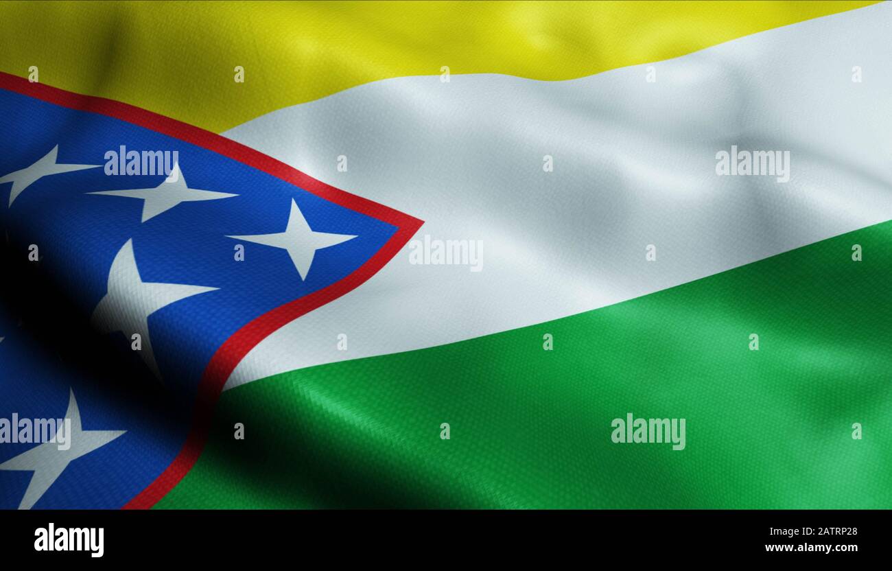 3D Illustration of a waving flag of Cimitarra (Colombia country Stock ...