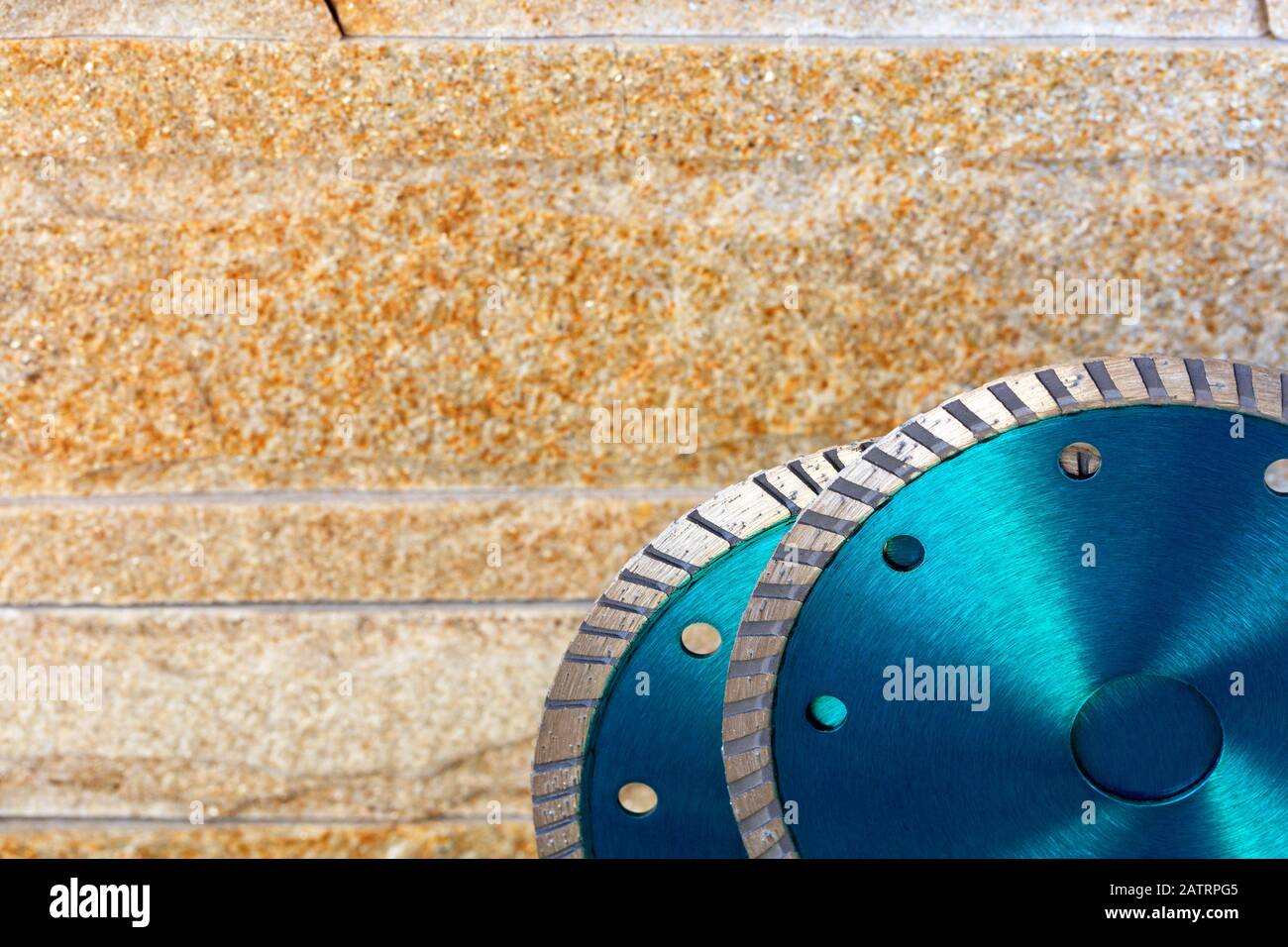 Cutting discs green color with diamond for cutting stone, sandstone and ...