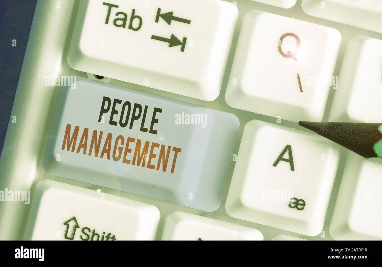 Word writing text People Management. Business photo showcasing process ...