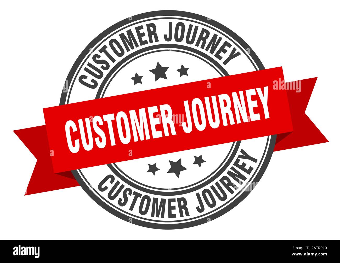 customer journey label. customer journeyround band sign. customer ...